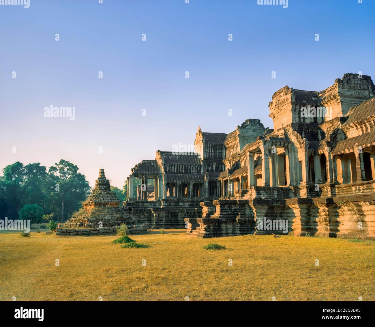 The Eastern side of Angkor Wat temple complex, Cambodia, at dawn Stock ...