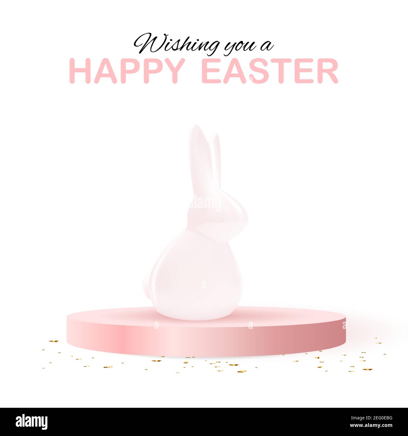 Easter poster template with 3d realistic Easter bunny. Template for ...