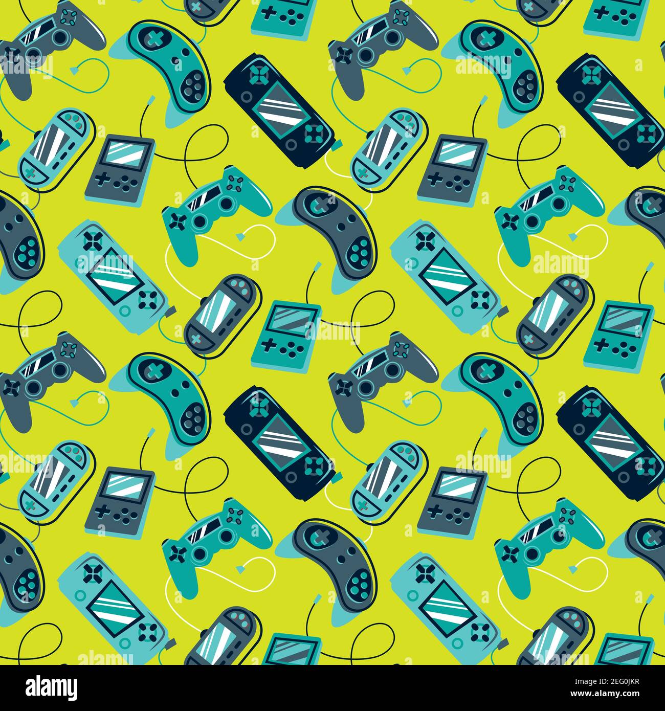 Seamless bright pattern with joysticks. Video game controller gaming ...