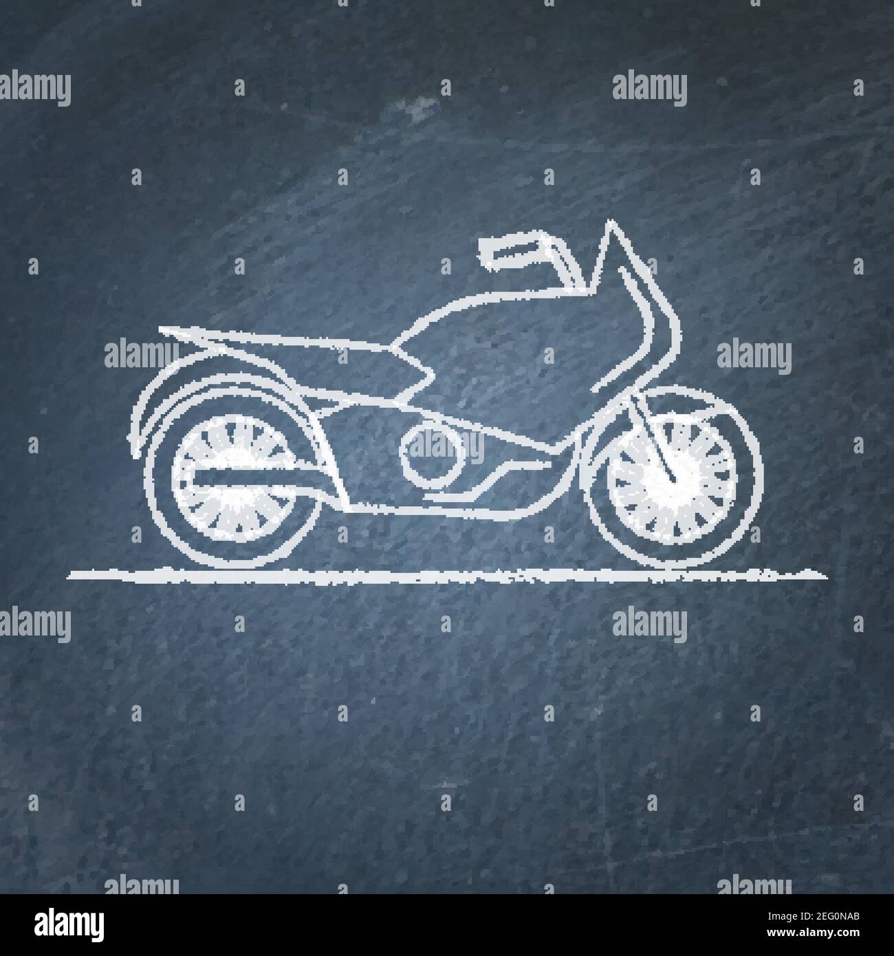 Vector chalk sketch of motorcycle on blackboard Stock Vector Image ...