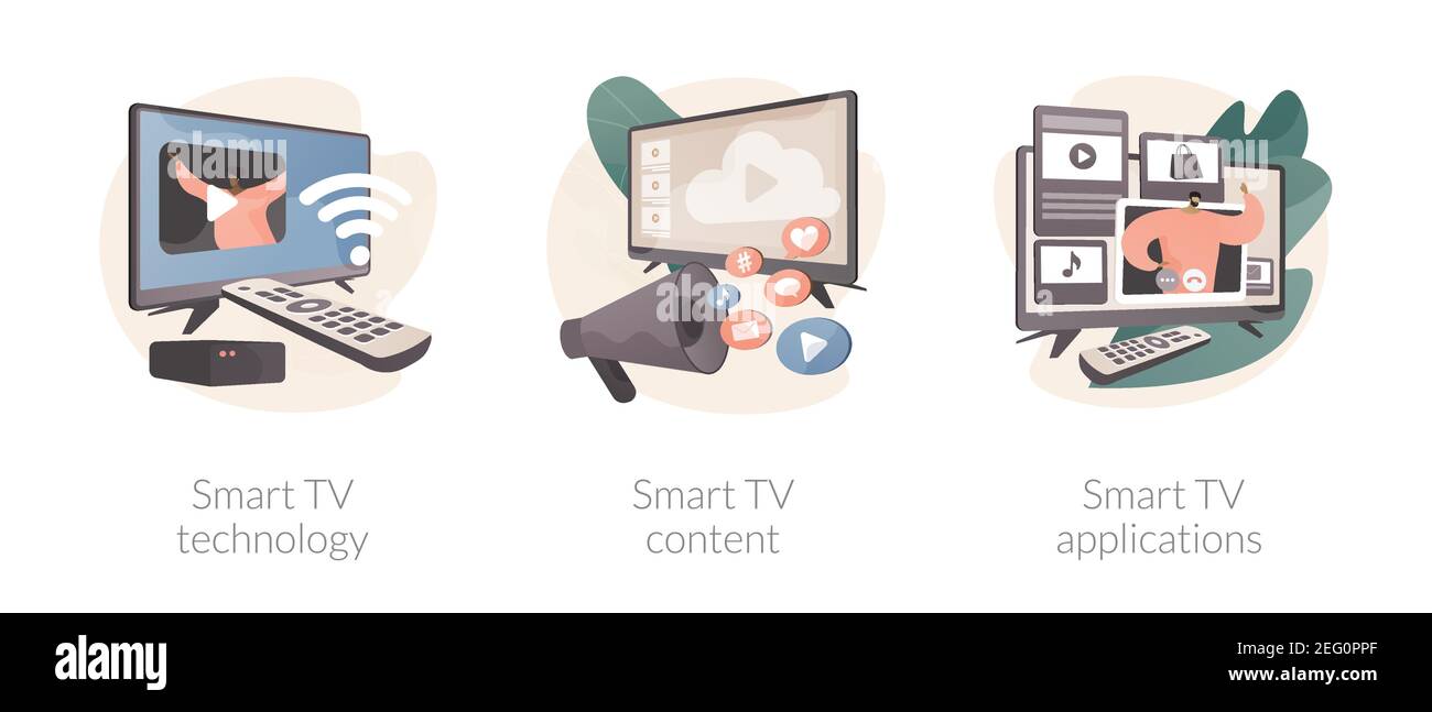 Internet television abstract concept vector illustrations Stock Vector ...