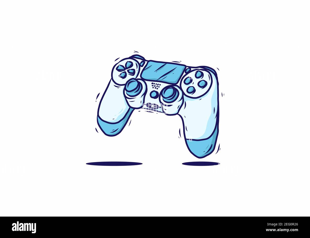 Blue PS 5 joystick illustration drawing design Stock Vector Image & Art ...
