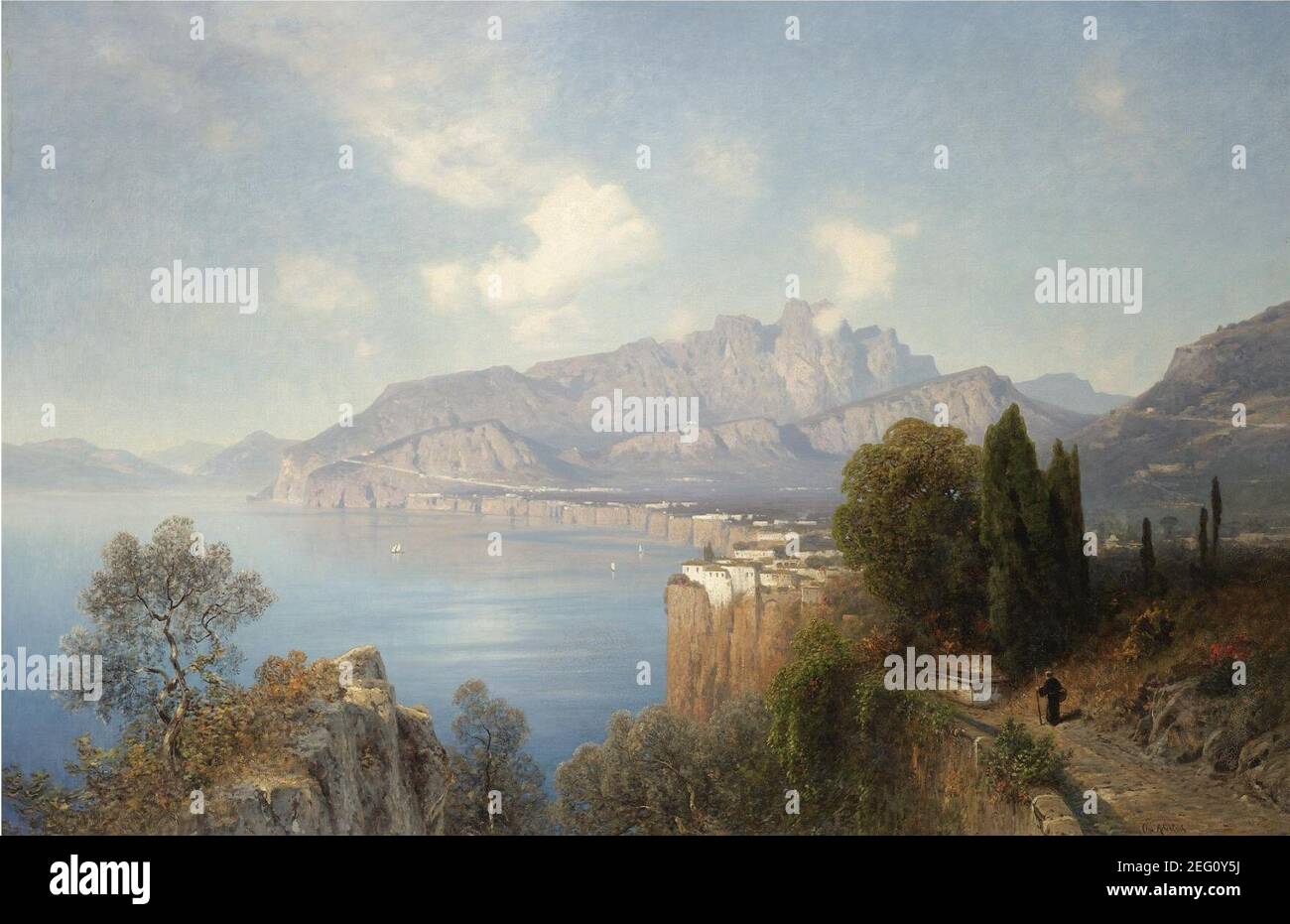 Oswald Achenbach - Ansicht von Sorrento Stock Photo - Alamy