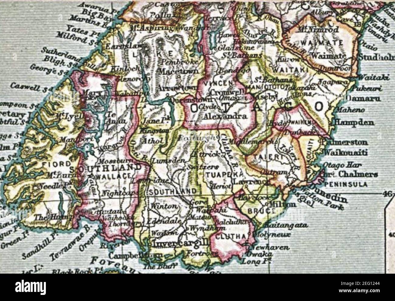 Otago Map 1913 Stock Photo - Alamy