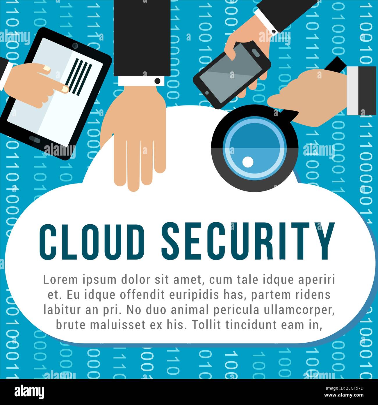 Cloud security poster for cloud computing and data storage technology ...