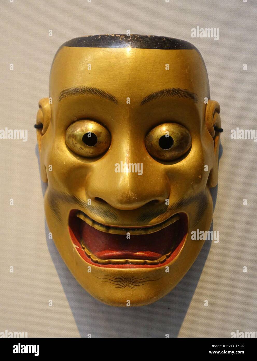 Otobide type noh mask, Edo period, 1700s-1800s AD, wood, polychromy ...
