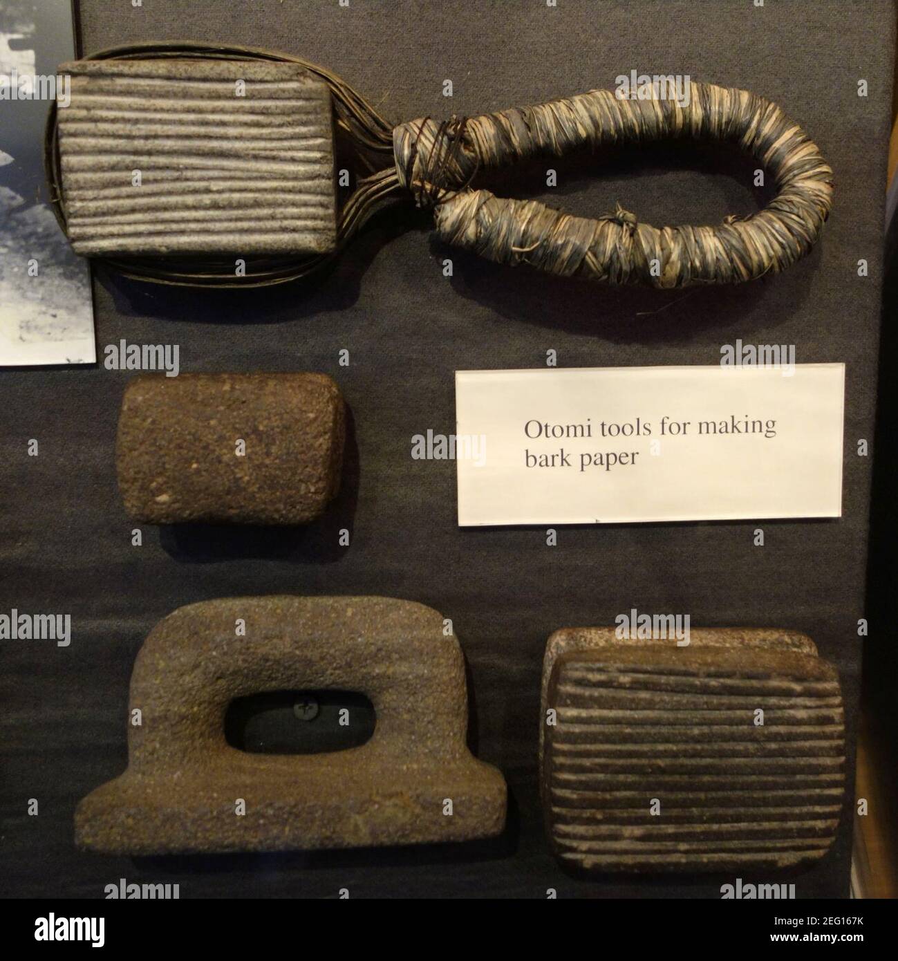 Otomi tools for making bark paper, Otomi people, southern Mexico Stock ...