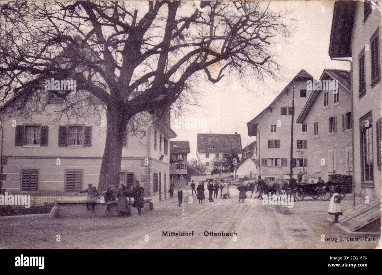Ottenbach Dorfplatz um 1905 Stock Photo - Alamy