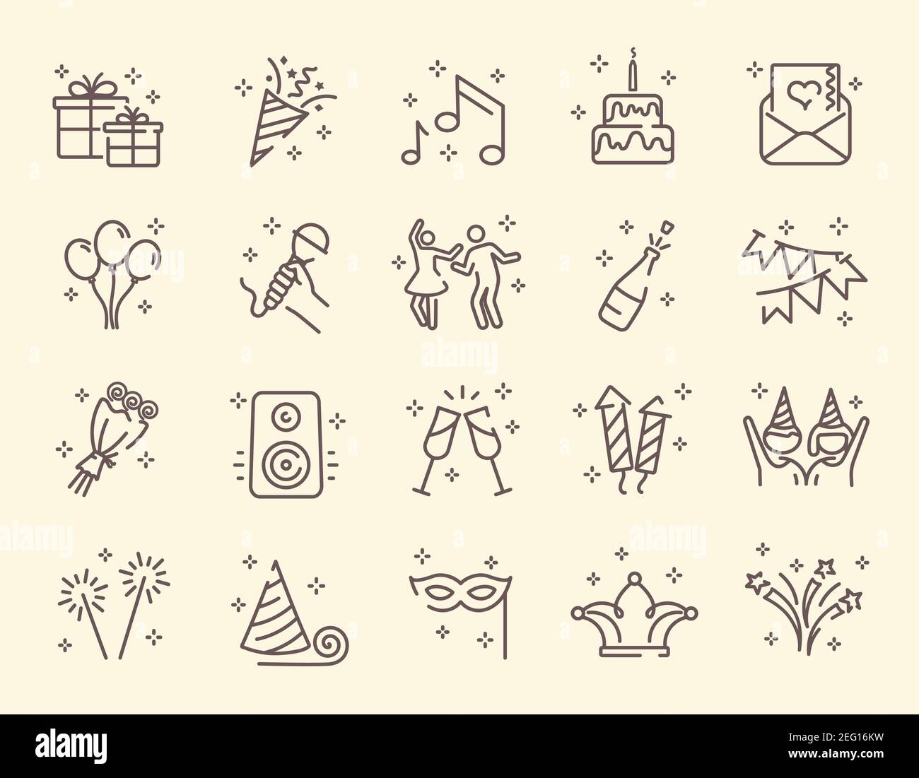 Large set of icons depicting celebrations Stock Vector Image & Art - Alamy