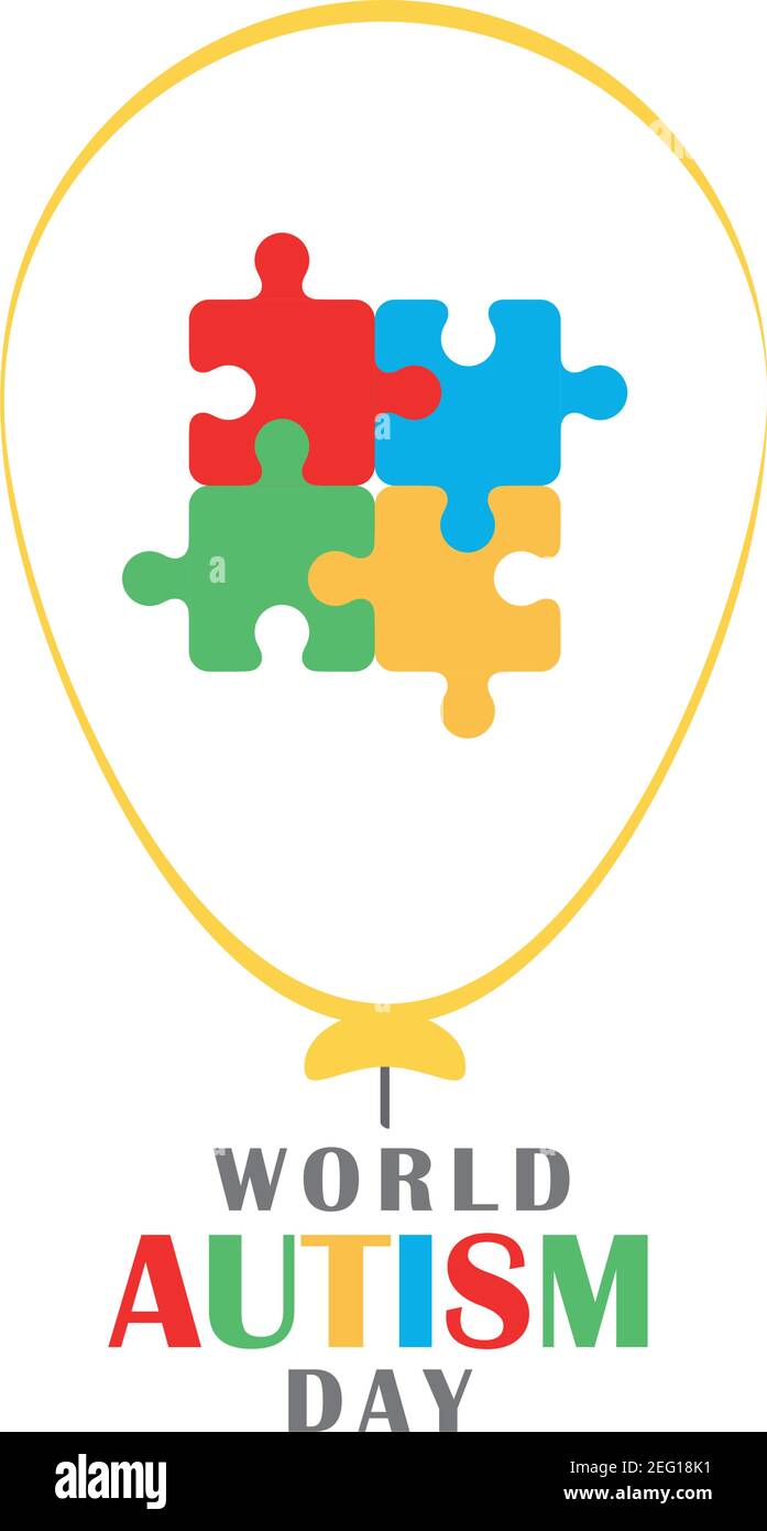 world autism day balloon with puzzles idea vector illustration Stock ...