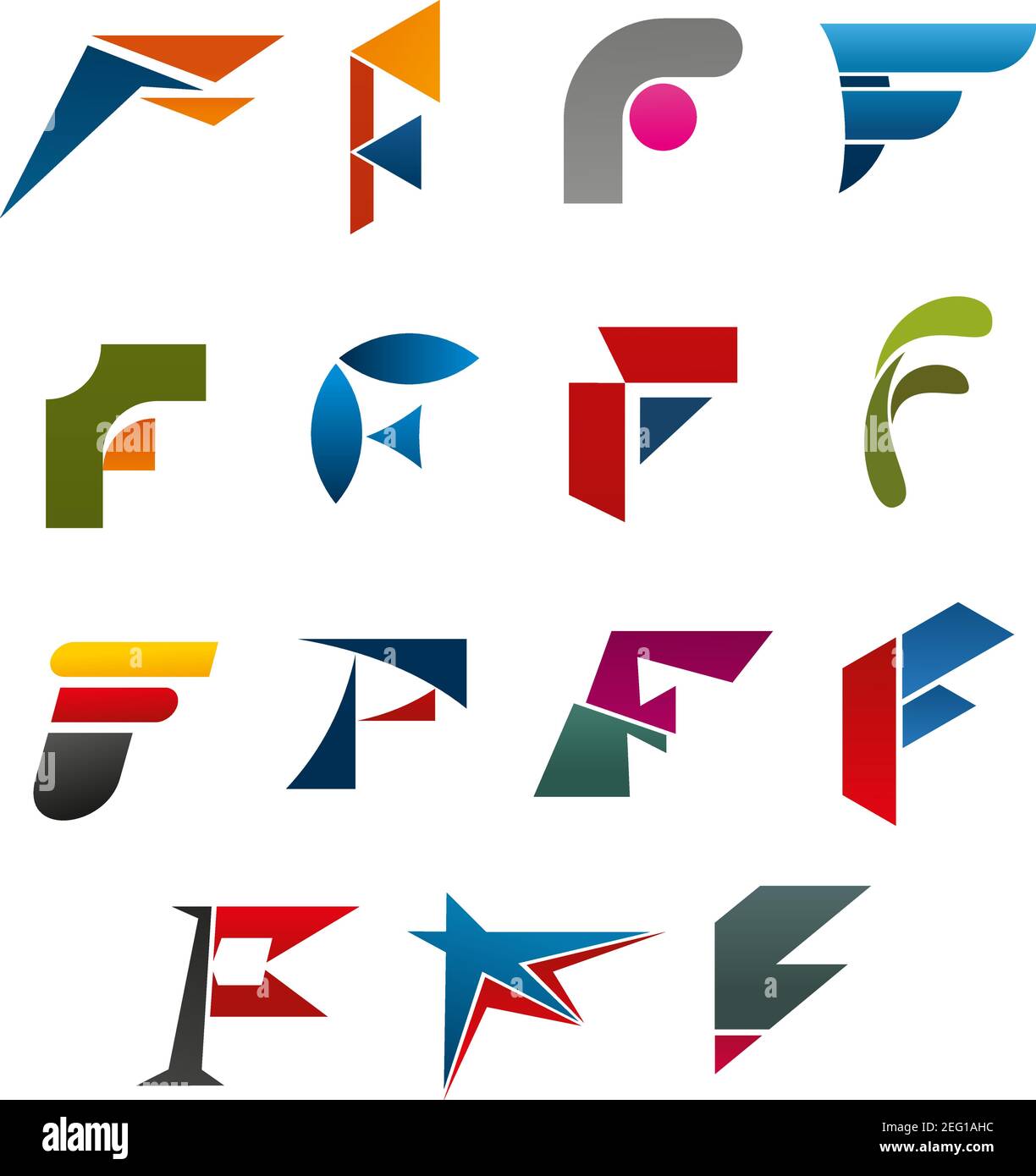 Business corporate identity symbol of letter F. Abstract colorful ...