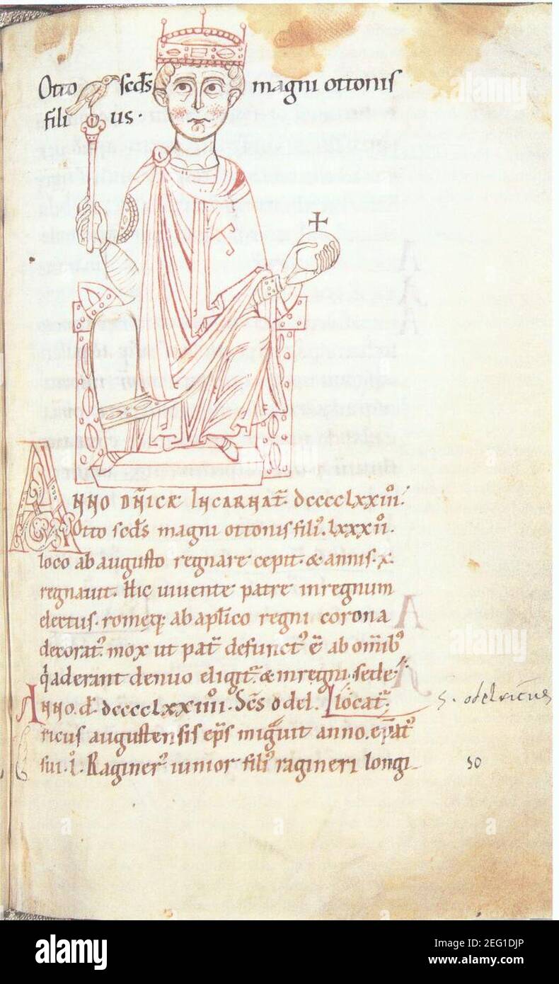 Otto II. in der Kaiserchronik Stock Photo - Alamy