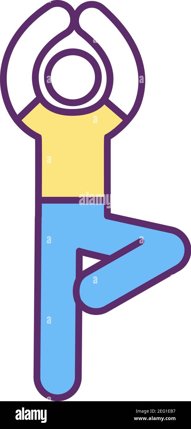 Yoga pose color line Stock Vector Images - Alamy