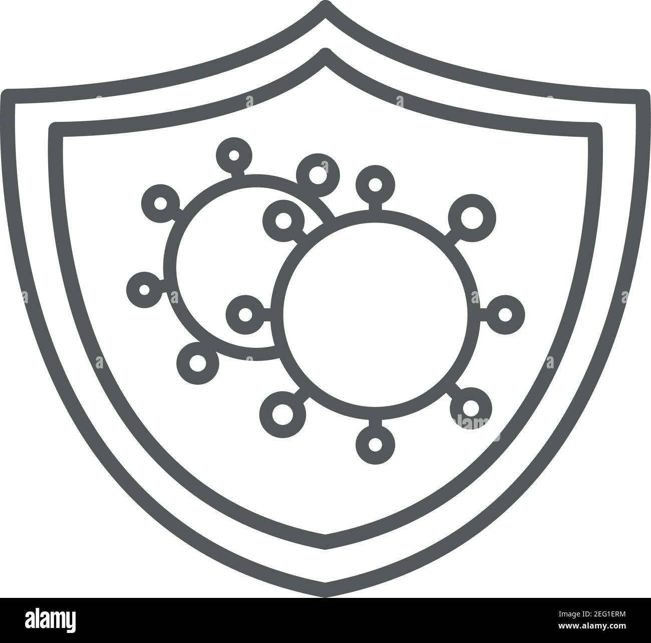 coronavirus covid 19 shield medical protection vector illustration line ...