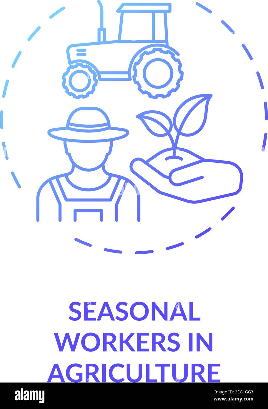 Seasonal workers in agriculture concept icon Stock Vector Image & Art ...