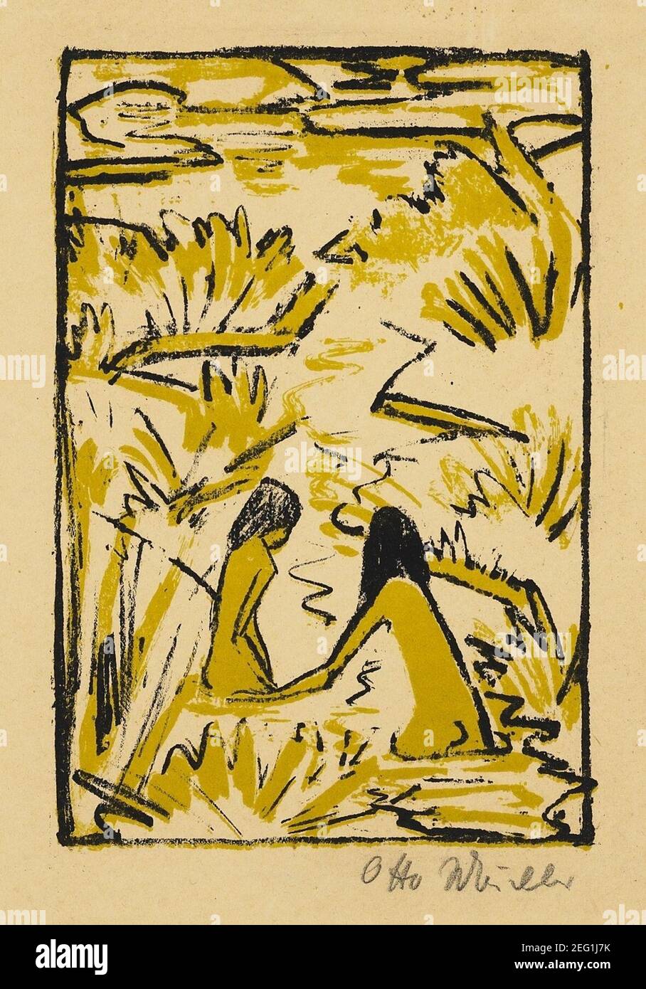 Otto Mueller Zwei Badende im Bach 1922 Stock Photo - Alamy