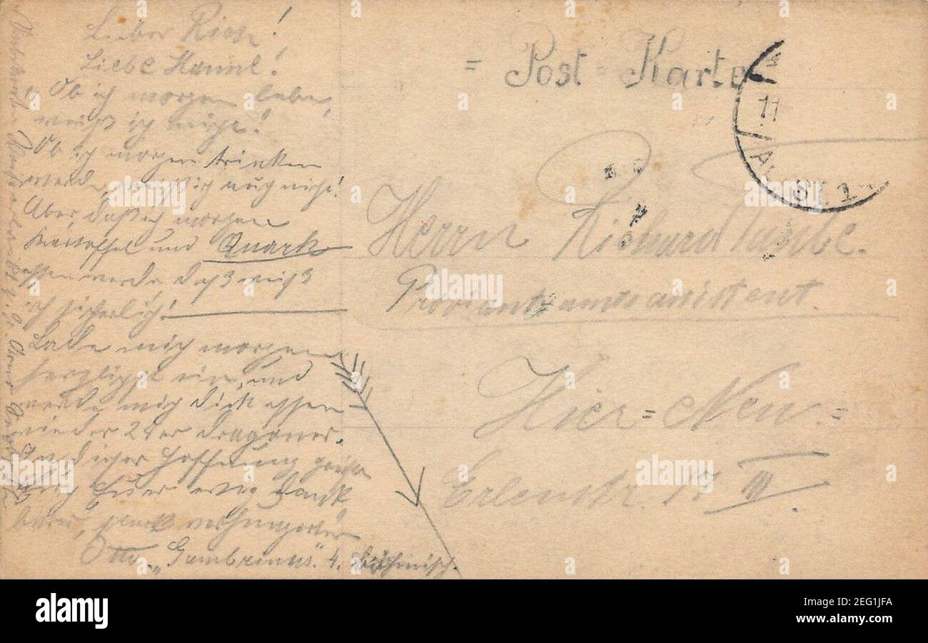 Otto Rasch Hessische Dragoner Darmstadt 1908 Rückseite Stock Photo - Alamy