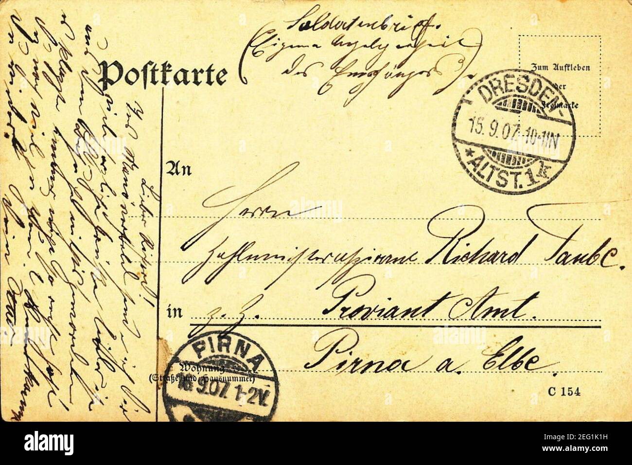 Otto Rasch Manöverzeit 1907 Rückseite Stock Photo - Alamy