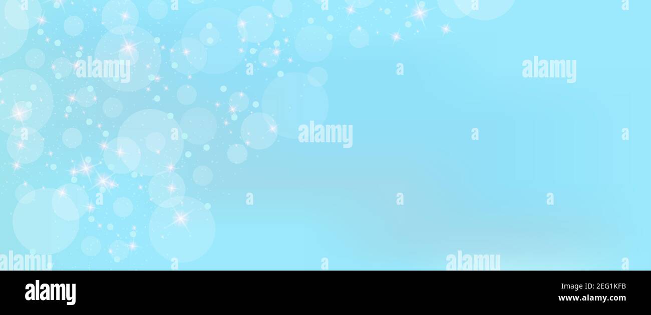Blue background with bokeh elements and sparks for banners, posters ...