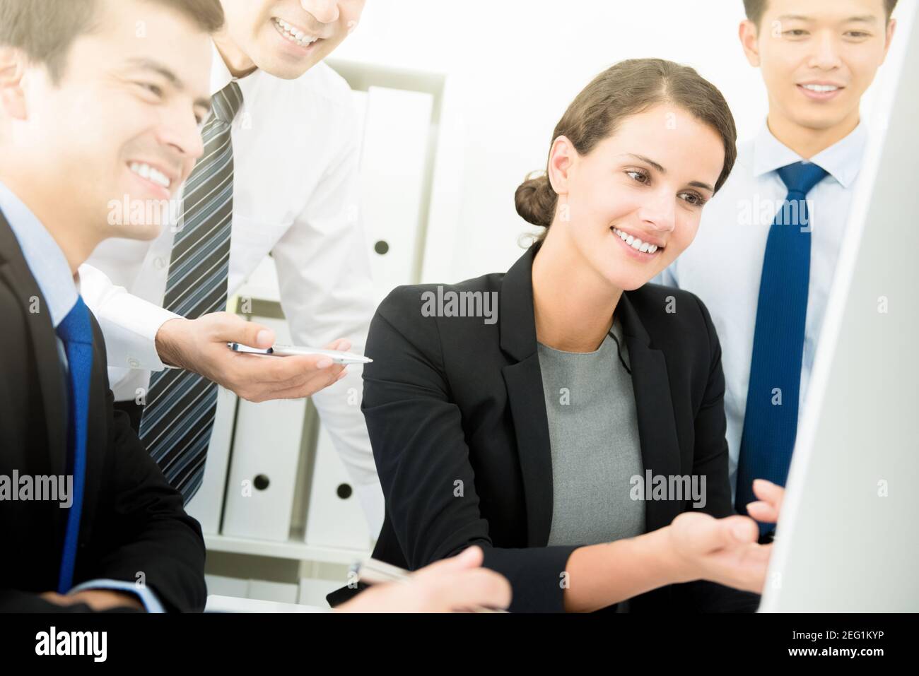 Group business people talking together hi-res stock photography and ...