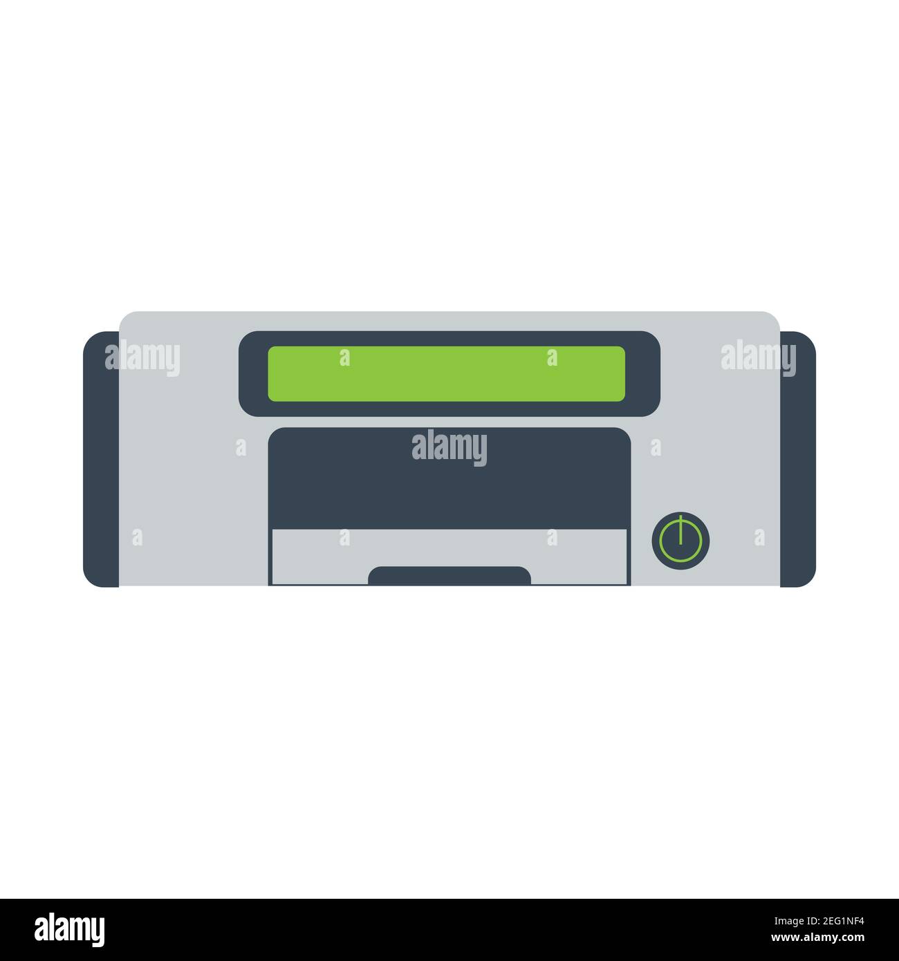Office printer technology vector illustration. Computer printer paper ...