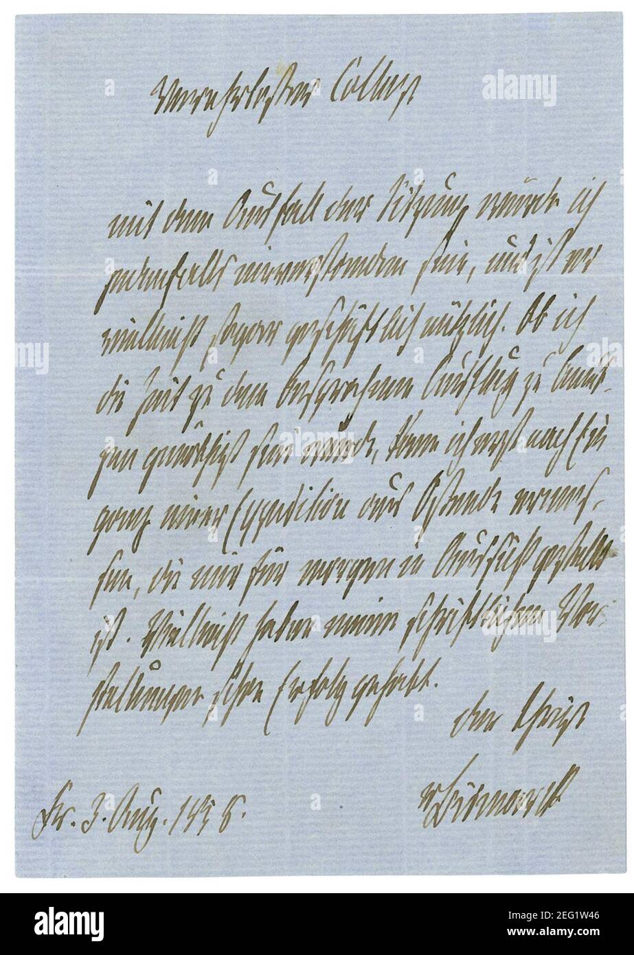 Otto von Bismarck Brief 1858-08-03 Stock Photo - Alamy