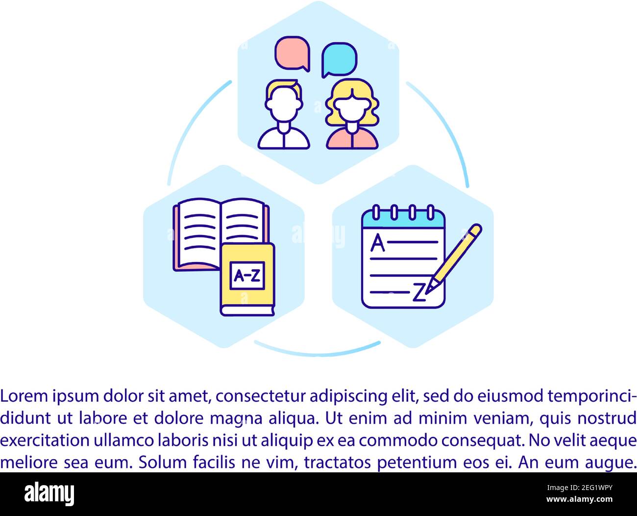 Language learning concept icon with text Stock Vector Image & Art - Alamy