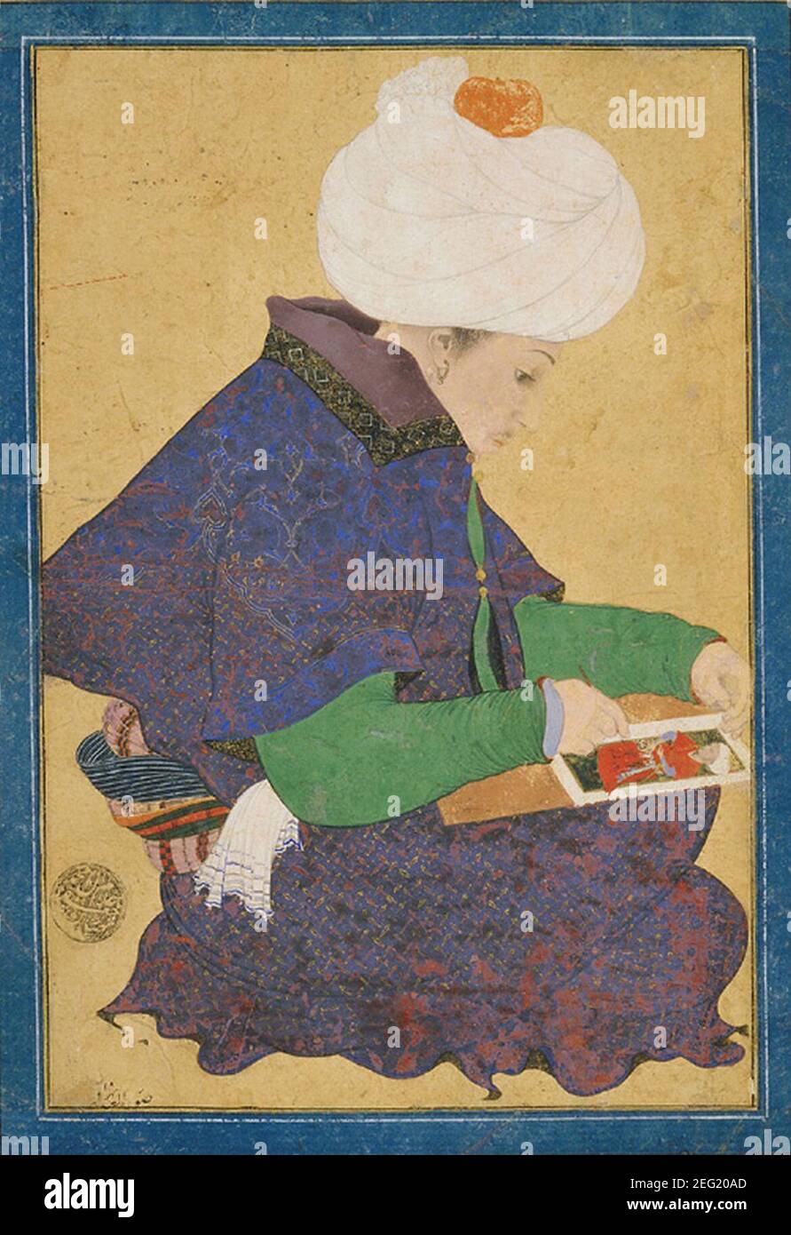 Ottoman Dynasty, Portrait of a Painter, Reign of Mehmet II (1444-1481 ...