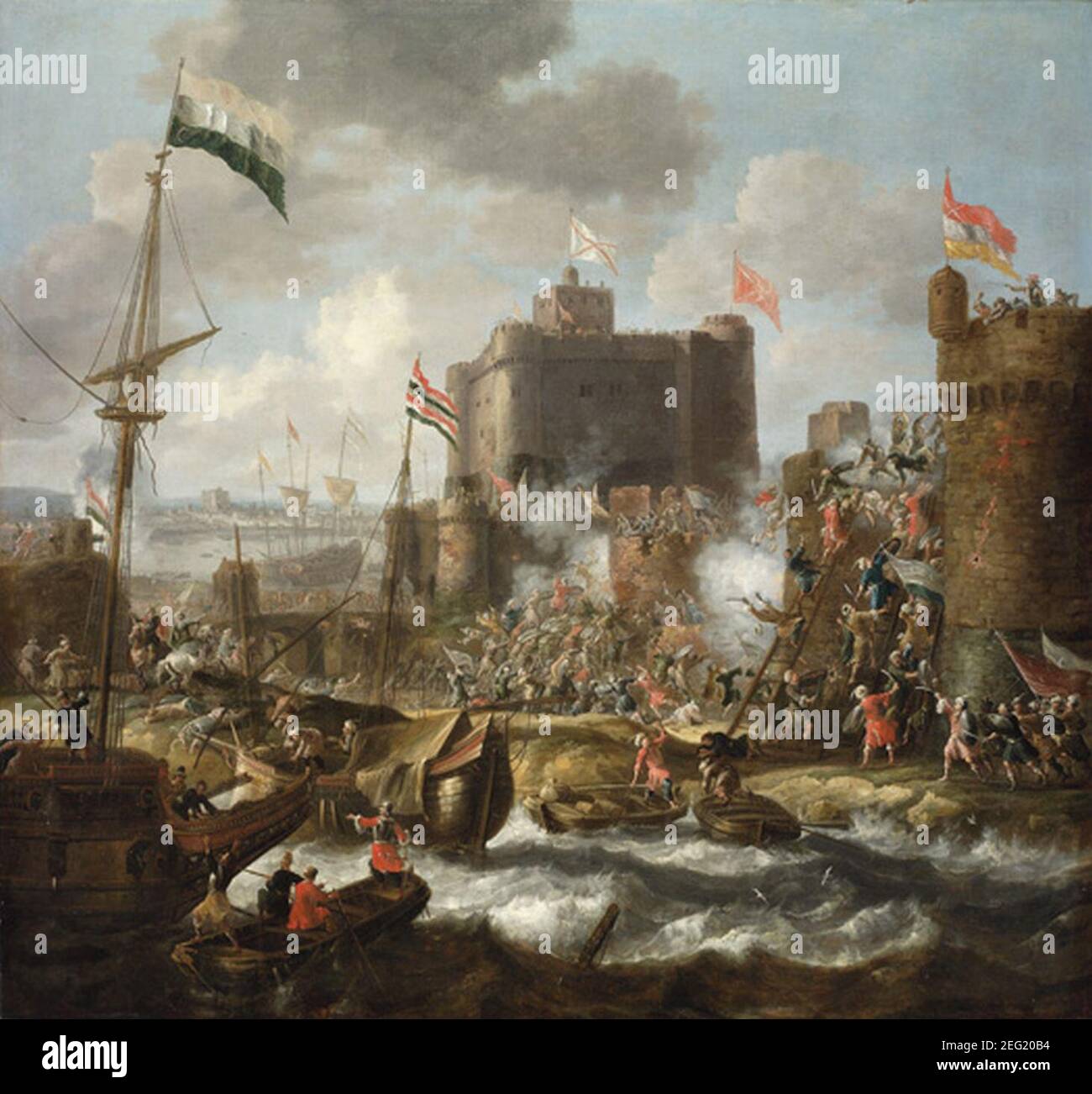 Ottoman forces attacking an islet fortress Stock Photo - Alamy