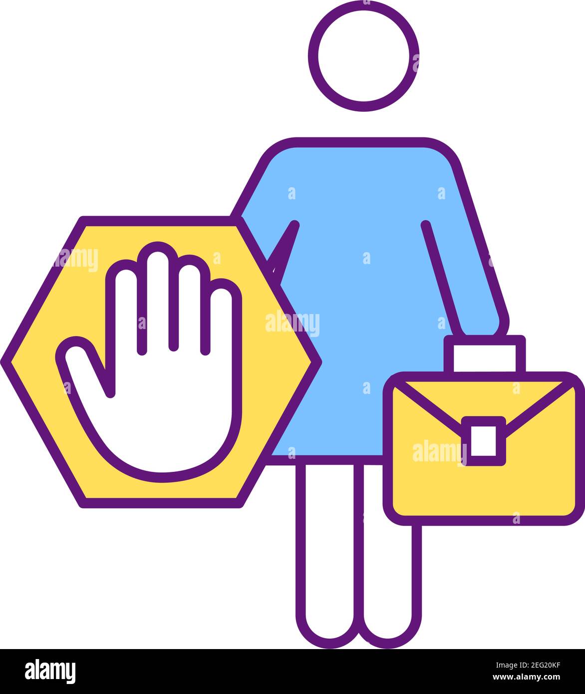 Gender discrimination at workplace RGB color icon Stock Vector Image ...