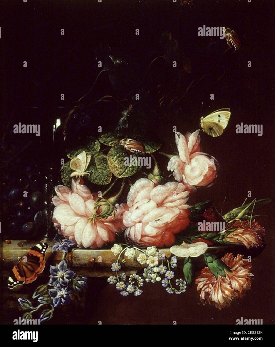 Ottomar Elliger - Roses on a stone slab 1686 Stock Photo - Alamy