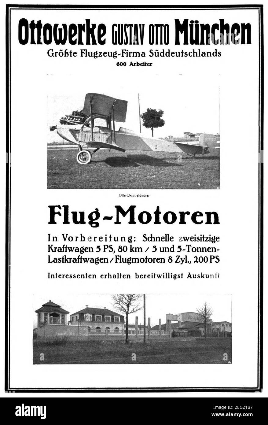 Ottowerke Gustav Otto München, 1916, advertisement Stock Photo - Alamy