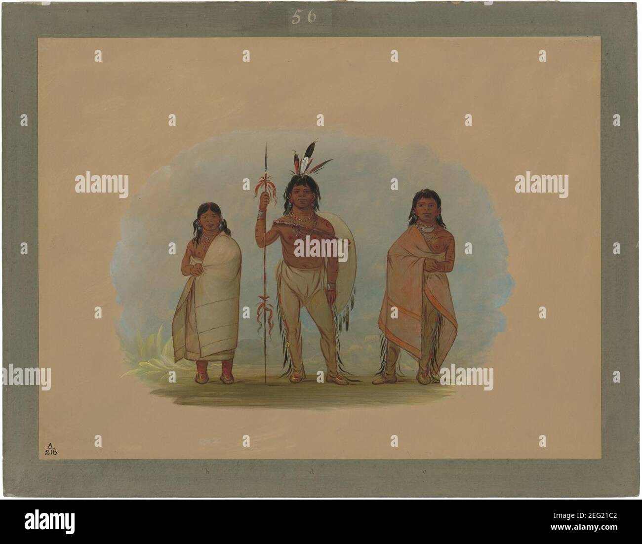 Ottowa Chief, His Wife, and a Warrior C17257 Stock Photo - Alamy