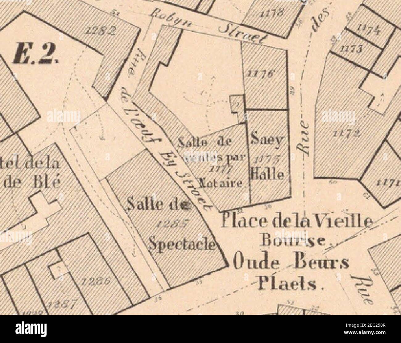 Oud Beursplein, brugge op Plan Popp Stock Photo - Alamy