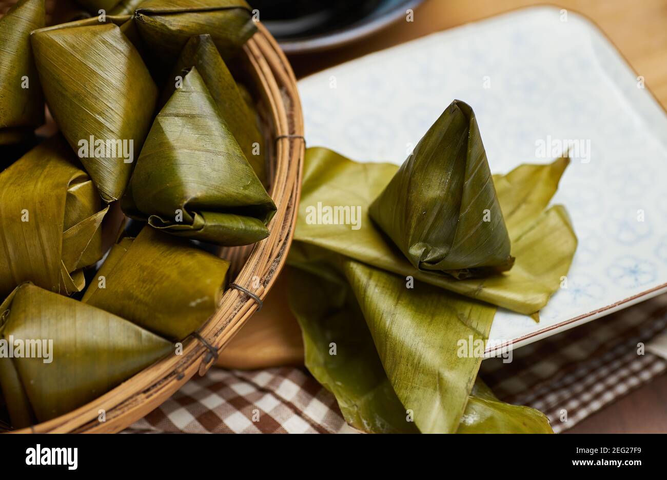 The traditional desserts wrapped in banana leaf Stock Photo - Alamy