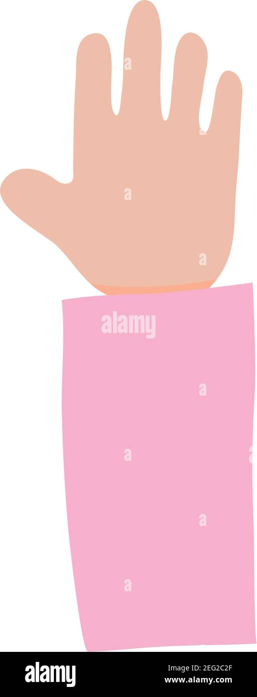 outstretched hand icon over white background, colorful design, vector ...