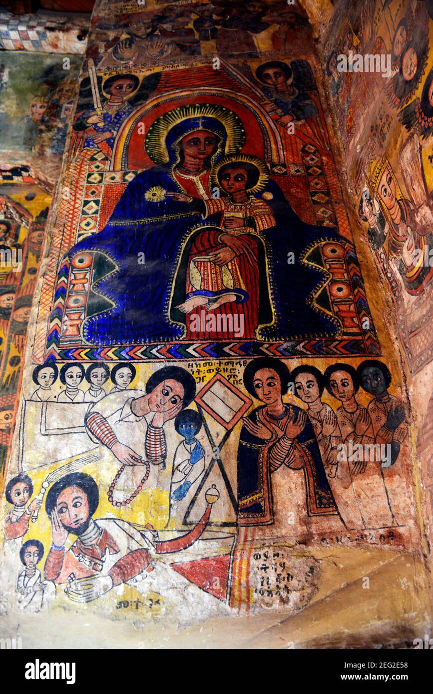 The well preserved murals of the Abreha and Atsbeha Church in the ...