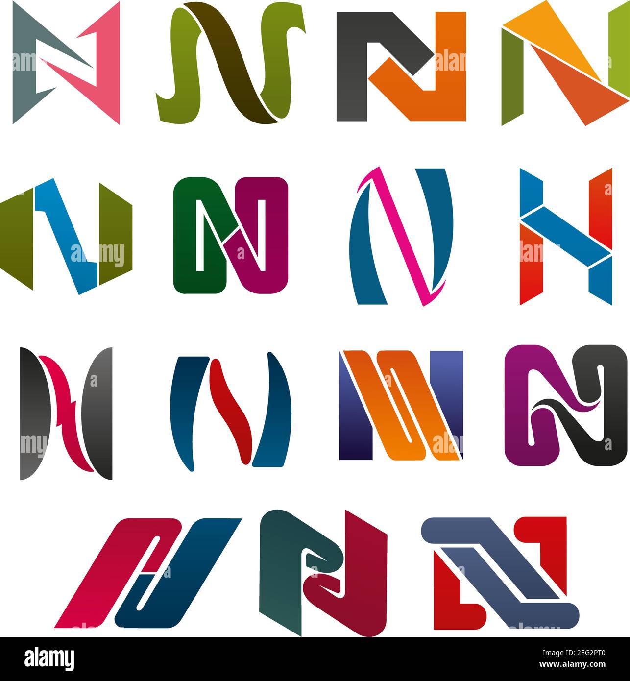 Colorful curved shape mosaic Cut Out Stock Images & Pictures - Alamy