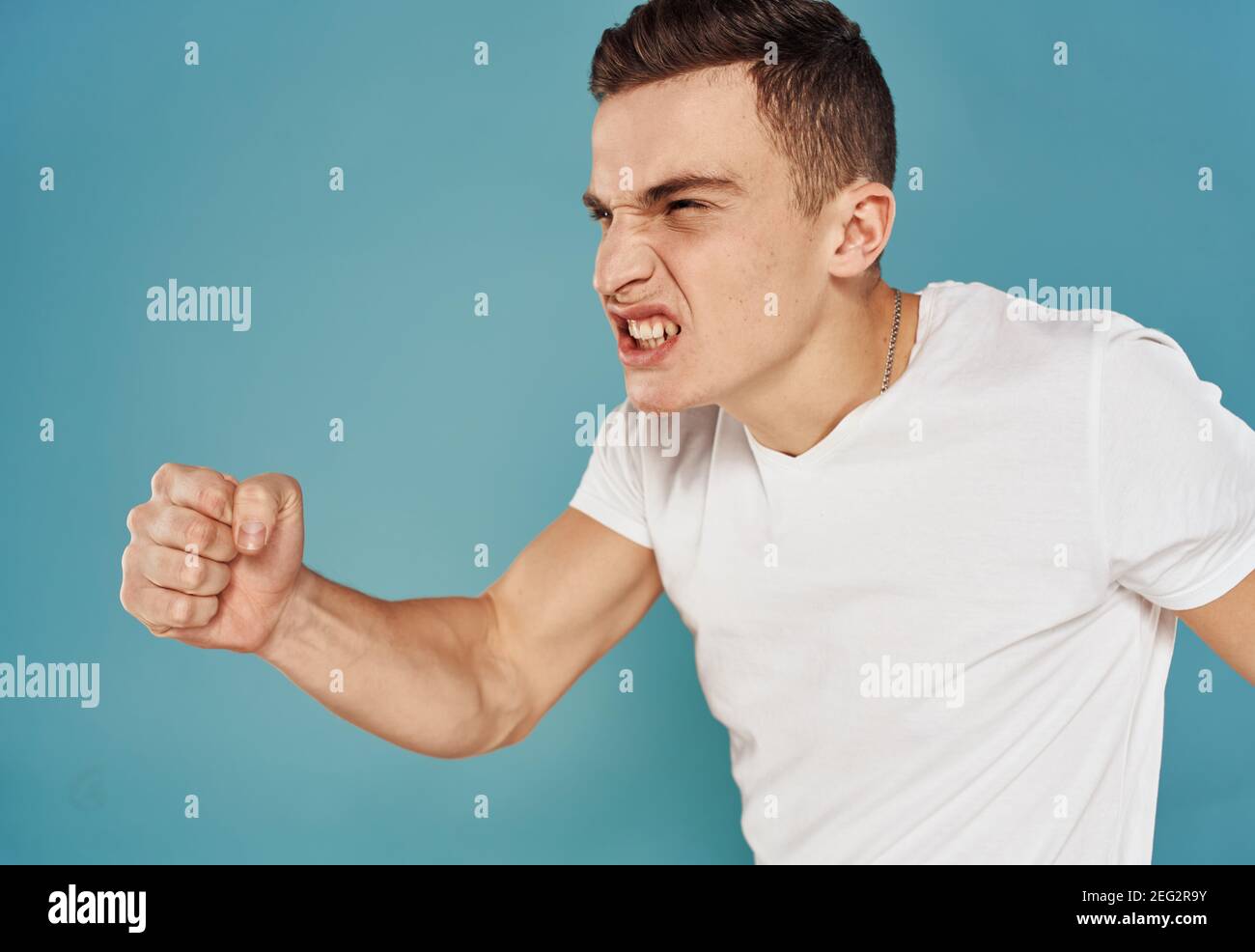 Posing head shot clenched fist hi-res stock photography and images - Alamy