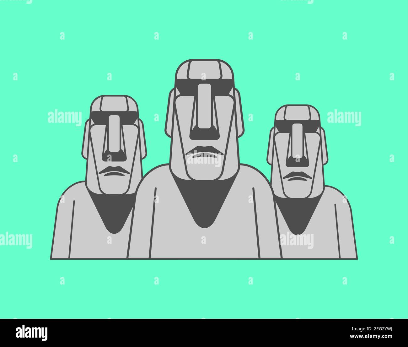 Easter island chile statues Stock Vector Images - Alamy