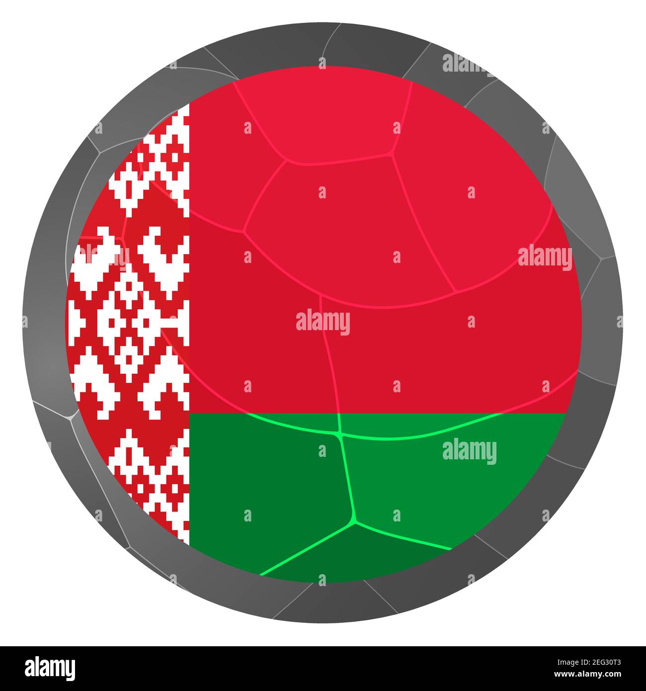 Glass light ball with flag of Belarus. Round sphere, template icon ...