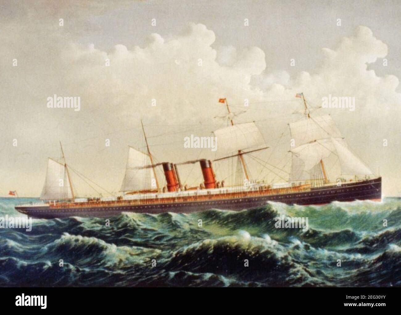 SS Oregon (Guion Line)- Currier&Ives (1883 Stock Photo - Alamy