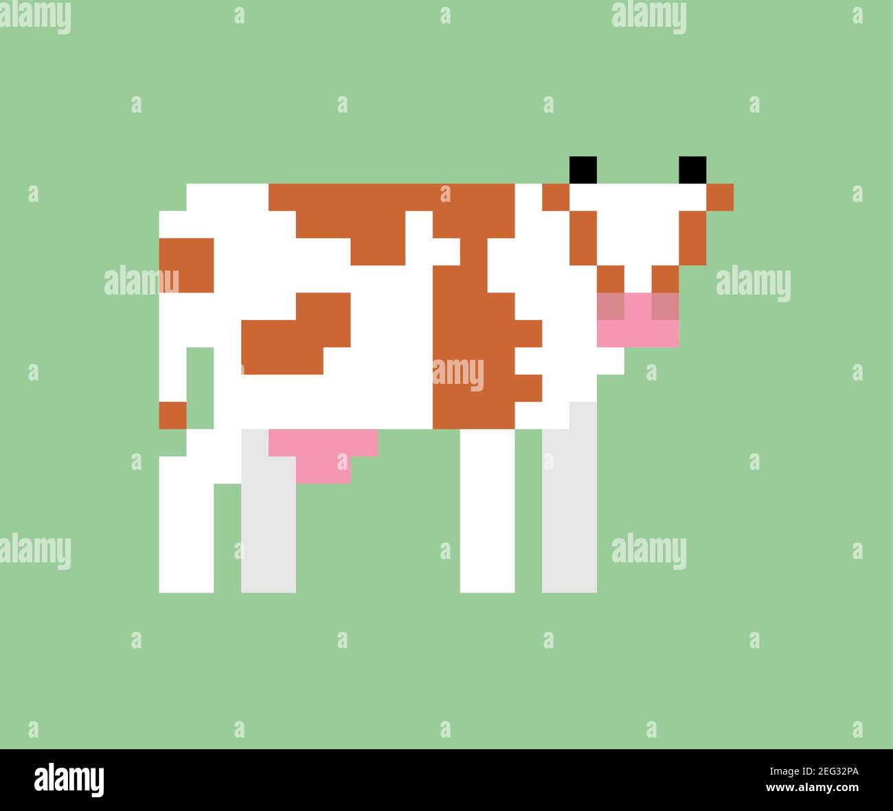 Cow pixel art. 8 bit farm animal cartoon. vector illustration Stock Vector Image & Art - Alamy