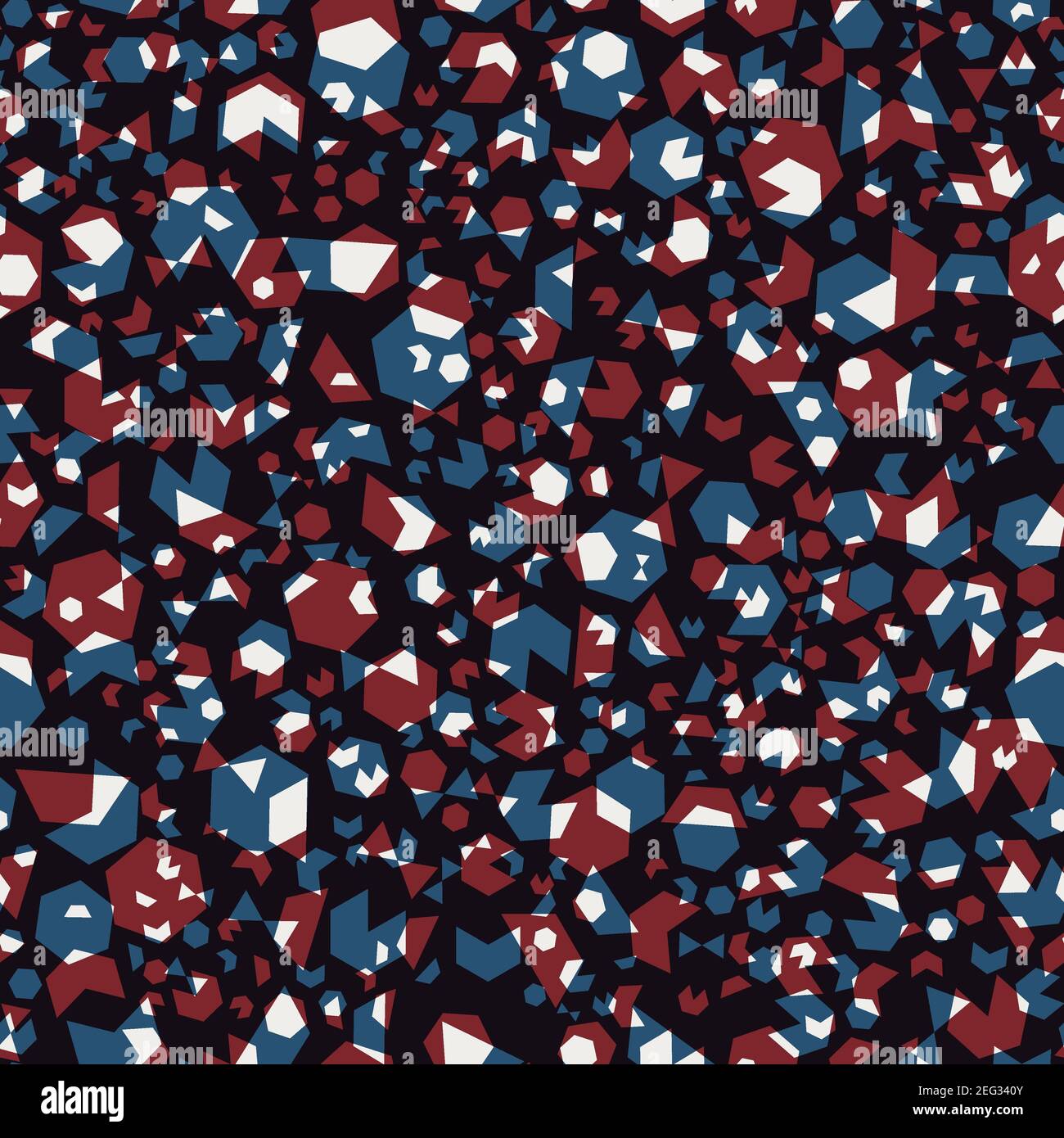 Seamless geo pattern in red blue black white Stock Photo - Alamy
