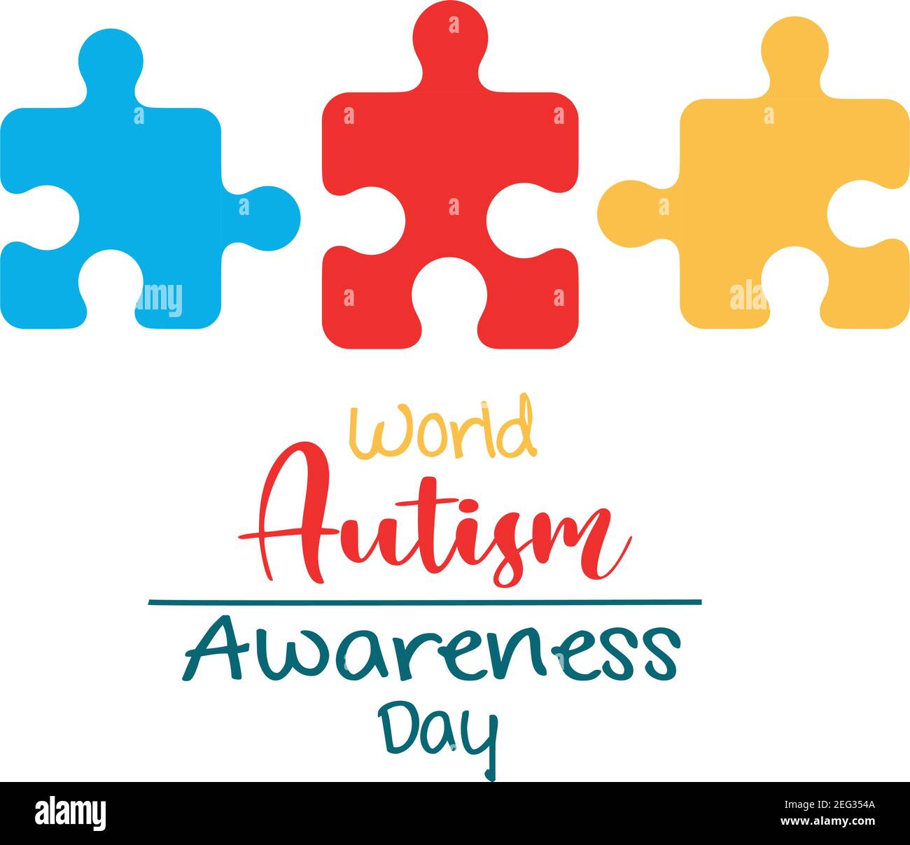 world autism awareness day colored puzzles vector illustration Stock ...