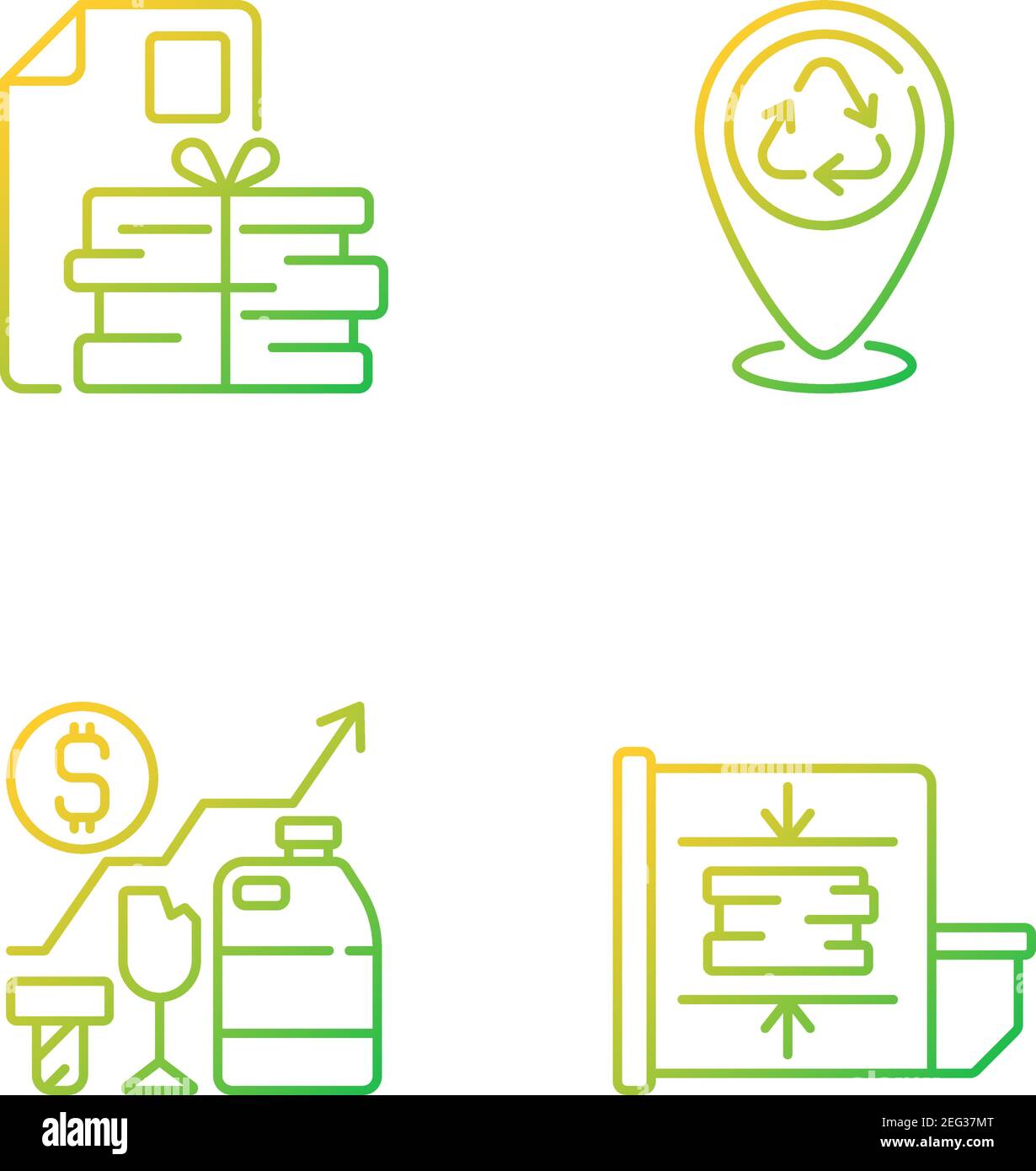 Trash removal gradient linear vector icons set Stock Vector Image & Art ...