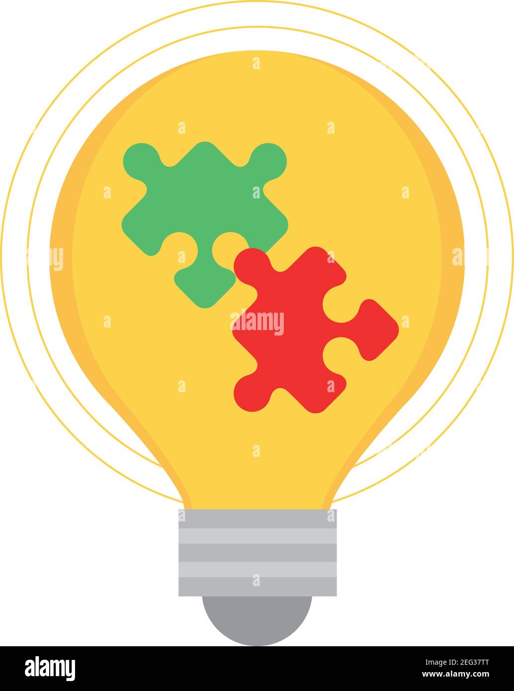light bulb with puzzles strategy creativity vector illustration Stock ...