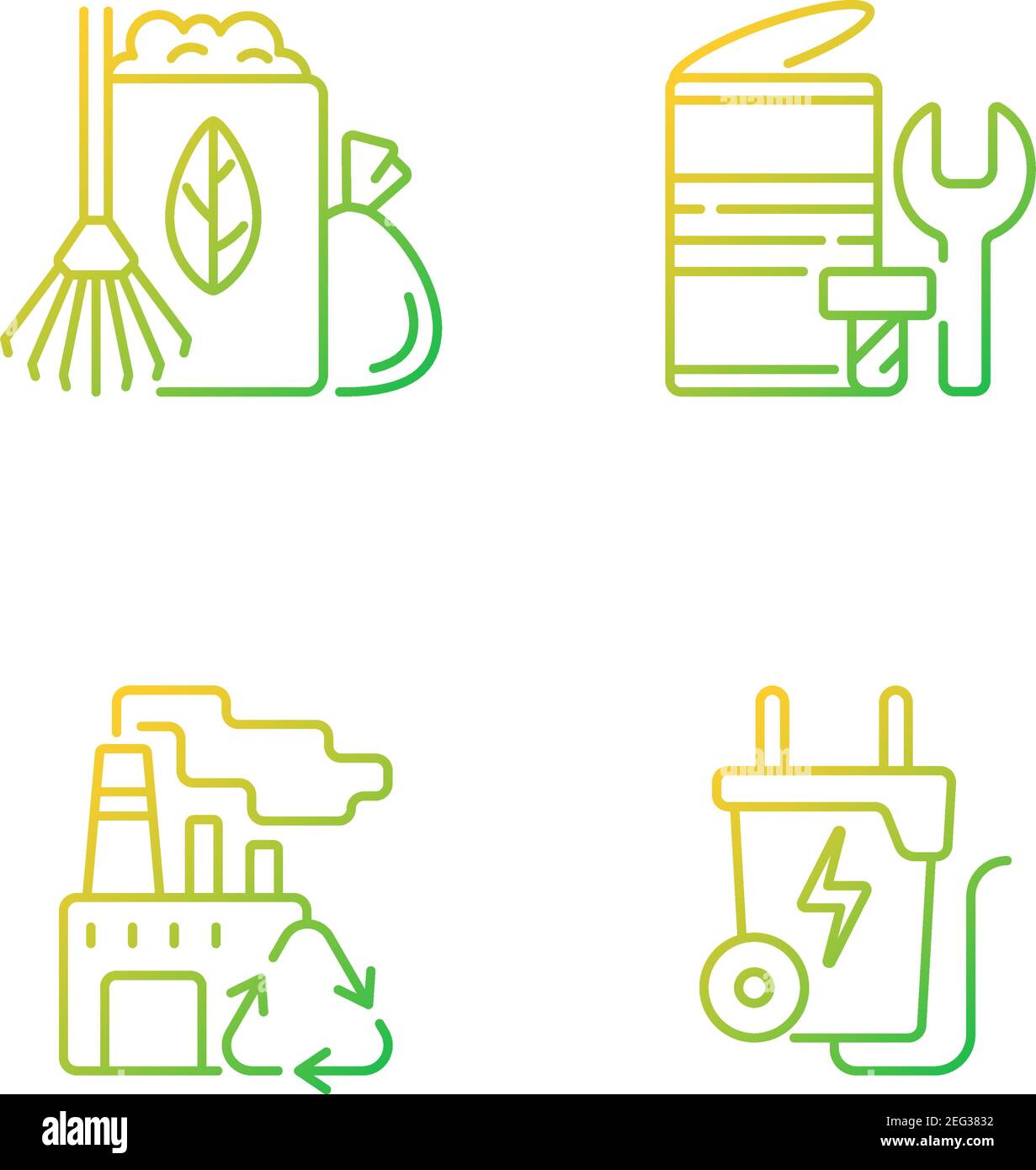 Recycling items drawing icons hi-res stock photography and images - Alamy