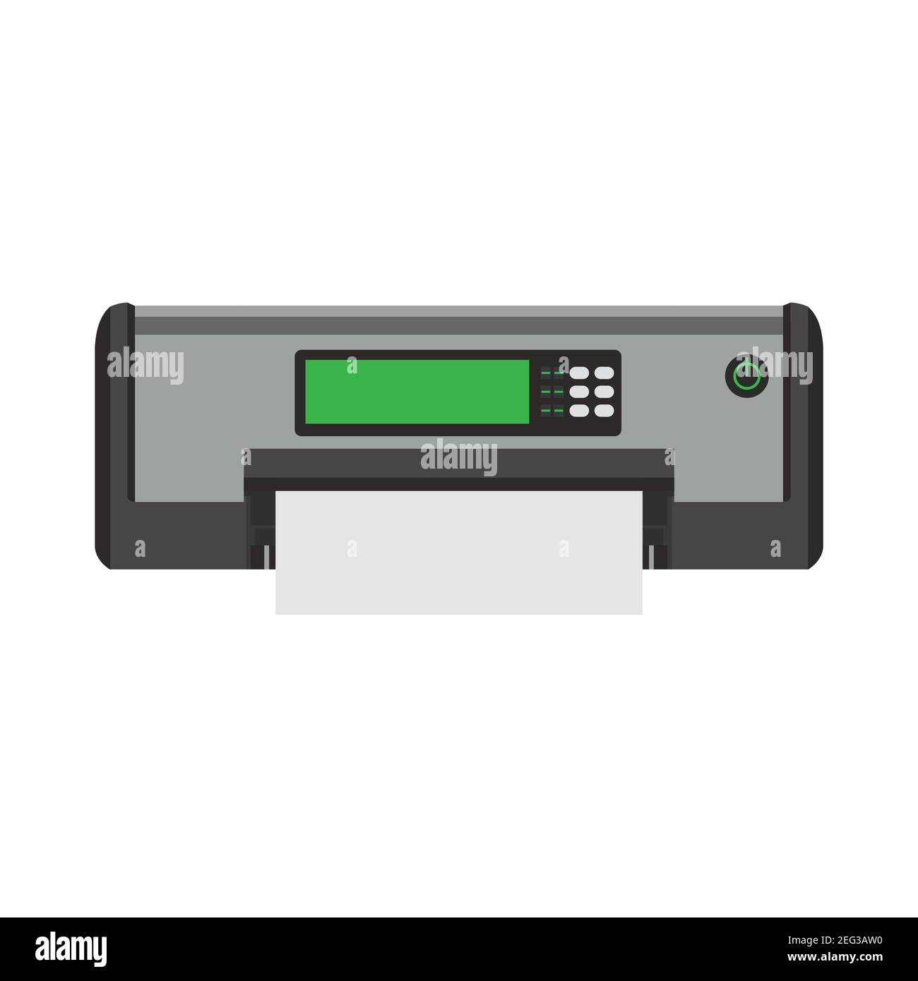 Office printer technology vector illustration. Computer printer paper ...