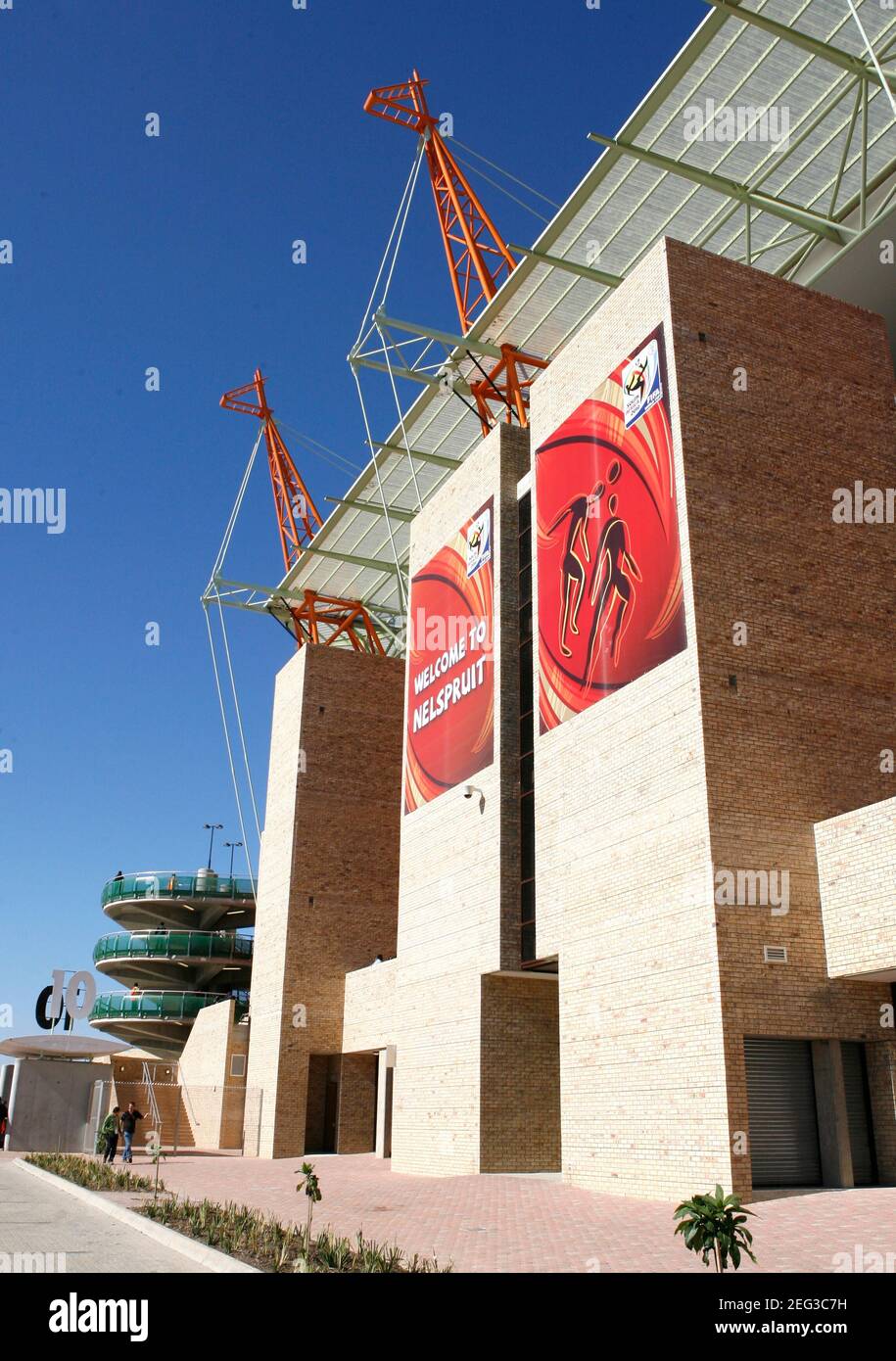 General view of the action at the mbombela stadium hi-res stock ...